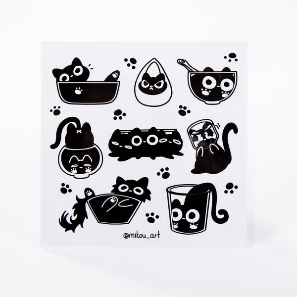 Sticker Sheet | Liquid Cat Collage Vol.5 | 5.5x5.5 inch | Waterproof ...