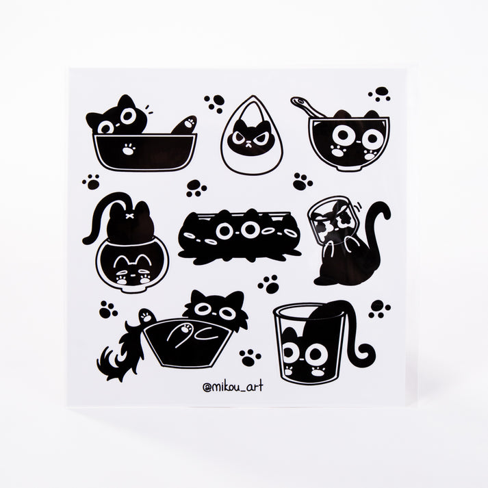 Sticker Sheet | Liquid Cat Collage Vol.5 | 5.5x5.5 inch | Waterproof ...